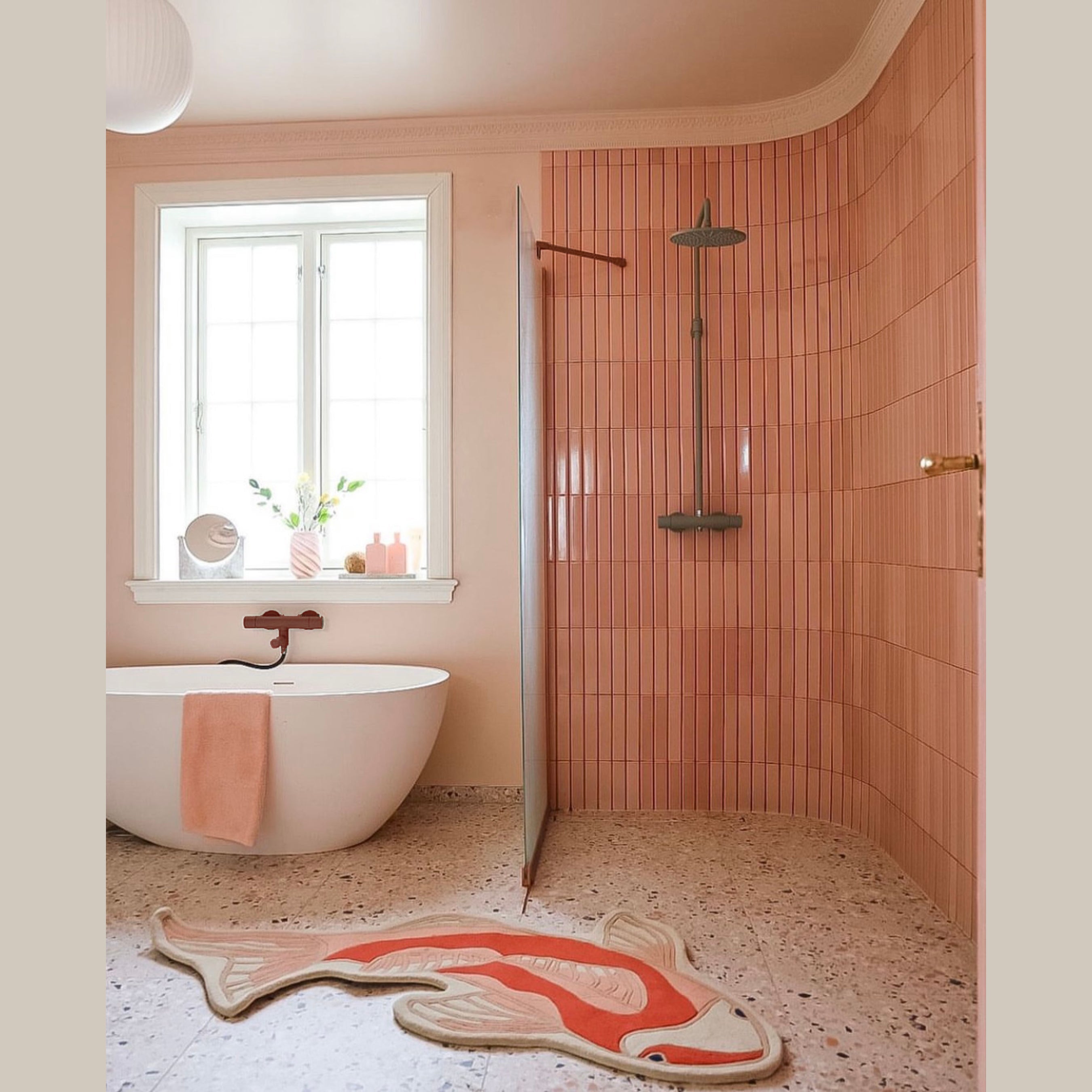Toniton Rib Shower Glass Reddish Brown – Toniton EU
